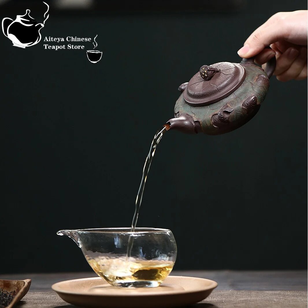 Чайник Исин из фиолетовой глины, оригинальная руда, старая фиолетовая грязевая рыба, интересный капл лотоса, чайный сервиз кунг-фу, китайский чайник