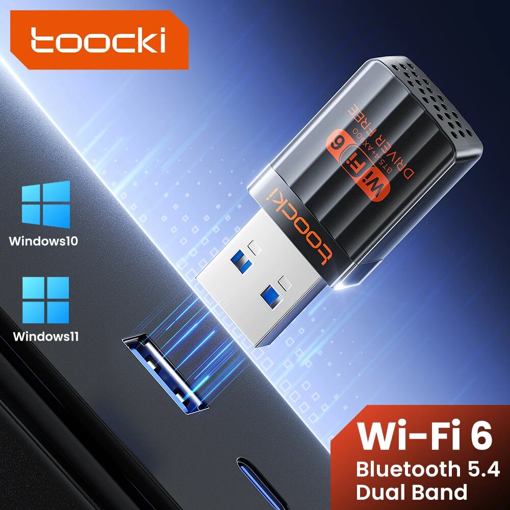 Toocki Беспроводной адаптер Wi-Fi Bluetooth 2 в 1 1PCS