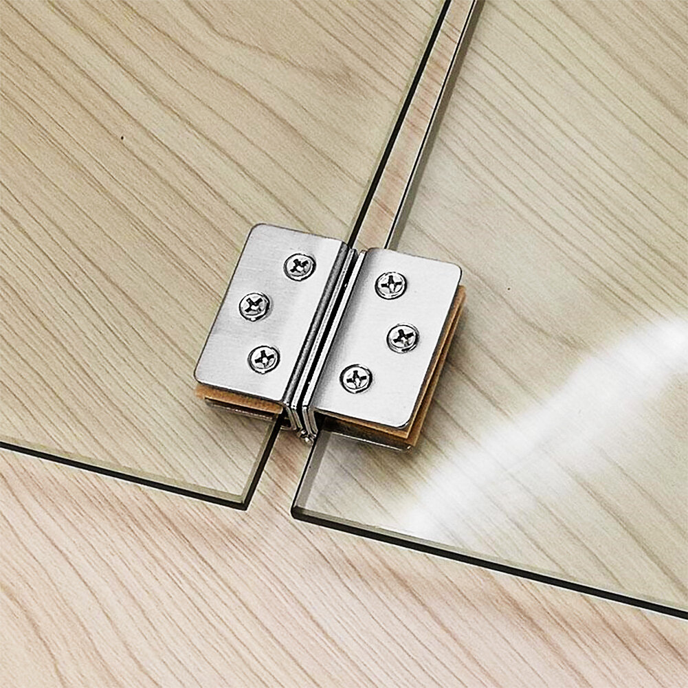 Петля для стеклянной двери из нержавеющей стали, пробойник, бесплатный двойной открытый стеклянный зажим, кронштейн, аксессуары для оборудования