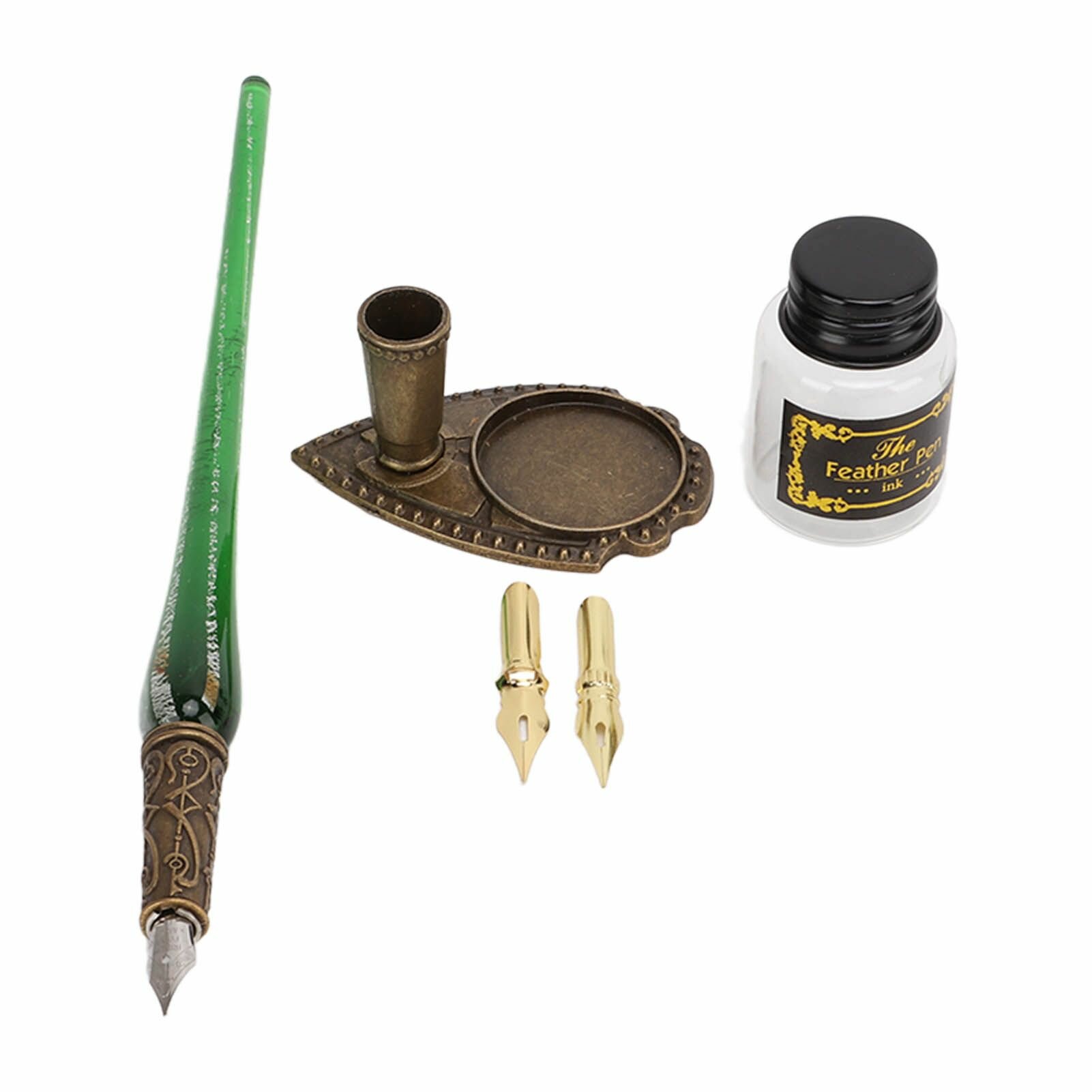 Комплект пера из пера прочный творческий набор для легкого письма Подарочная коробка для любимого учителя одноклассника Зеленый