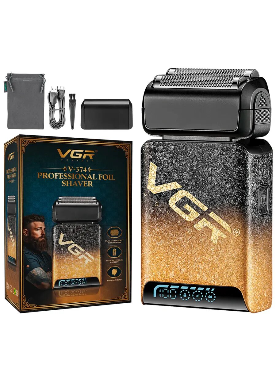 Электробритва мужская для лица аккумуляторная шейвер VGR V-374