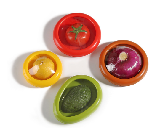 HAQI Контейнер для хранения лимона, силиконовый сохраняет свежесть, для разрезанных лимонов в холодильнике, многоразовый, безопасный для посудомоечной машины, без BPA