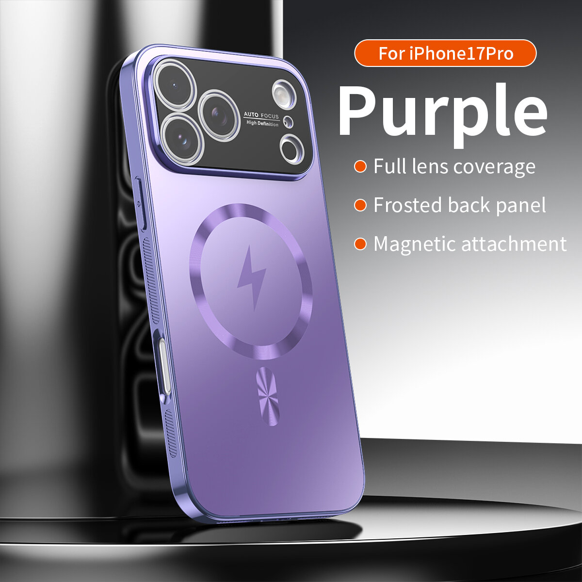 Чехол Для Apple iPhone 17 Pro / Айфон 17 Про, soft touch, чехол-кардиомонитор, поликарбонат (PC), защита камеры, ударопрочный, усиленные углы, Apple, Apple iPhone 17 Pro, purple,