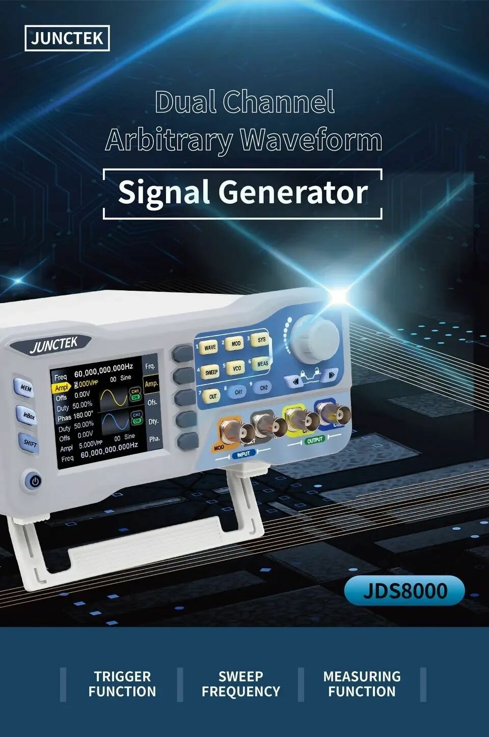 Инновационный двухканальный цифровой генератор JDS8060 с программным управлением