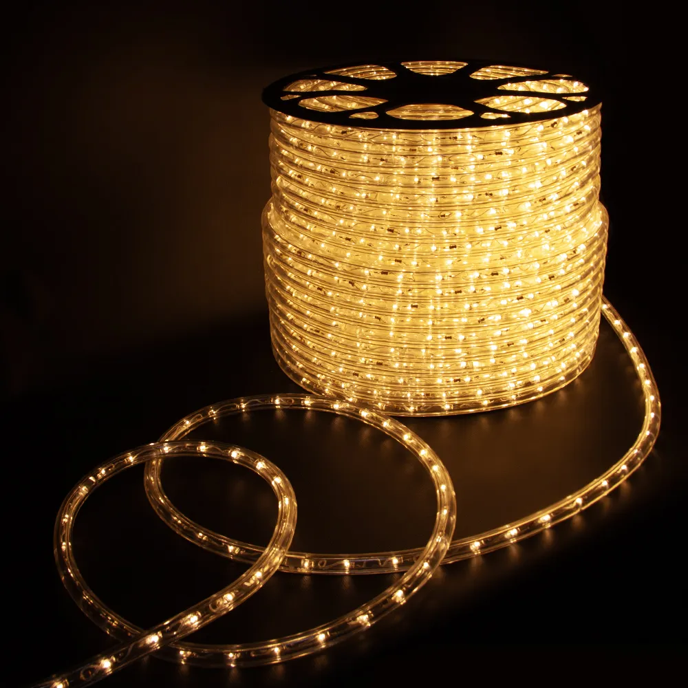 Светодиодный дюралайт ShopLEDs Светодиодный дюралайт 2-х жильный, теплый белый, кратность резки 1 метр, диаметр 13 мм, 220 В, 100 м