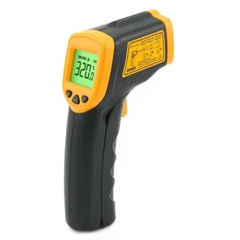 Интеллектуальный датчик AR320, цифровой термометр с ЖК-дисплеем и инфракрасным дисплеем-32 ~ 380C (-26 ~ 716F), бесконтактный инфракрасный лазерный точечный пистолет