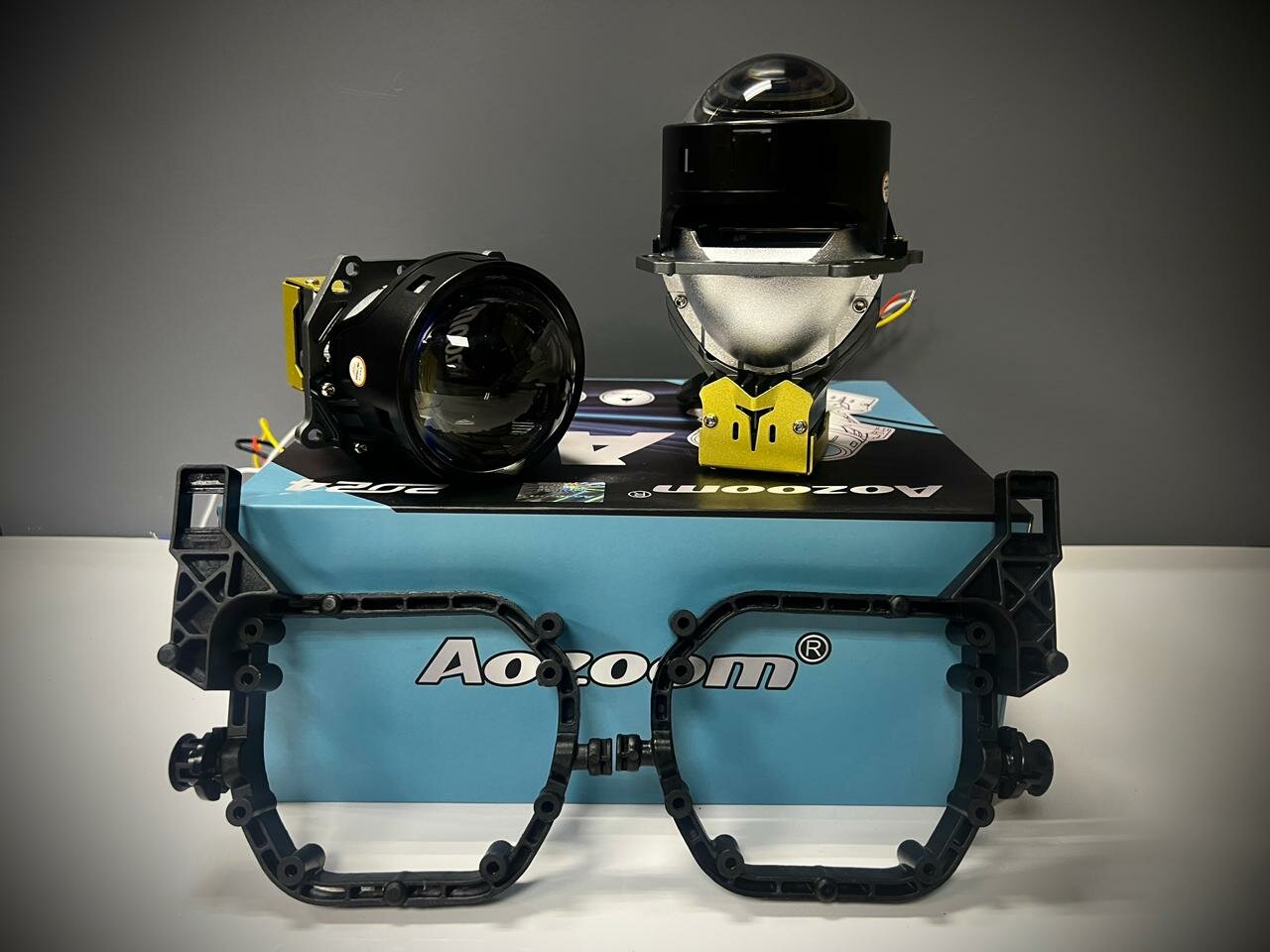 Светодиодные линзы оригинальный Aozoom A20 для BMW X5 2 E70 (2006 - 2013) / БМВ Е70 / 5500К, 53Вт / 70 Вт, / Настоящие Билед Biled Аозум