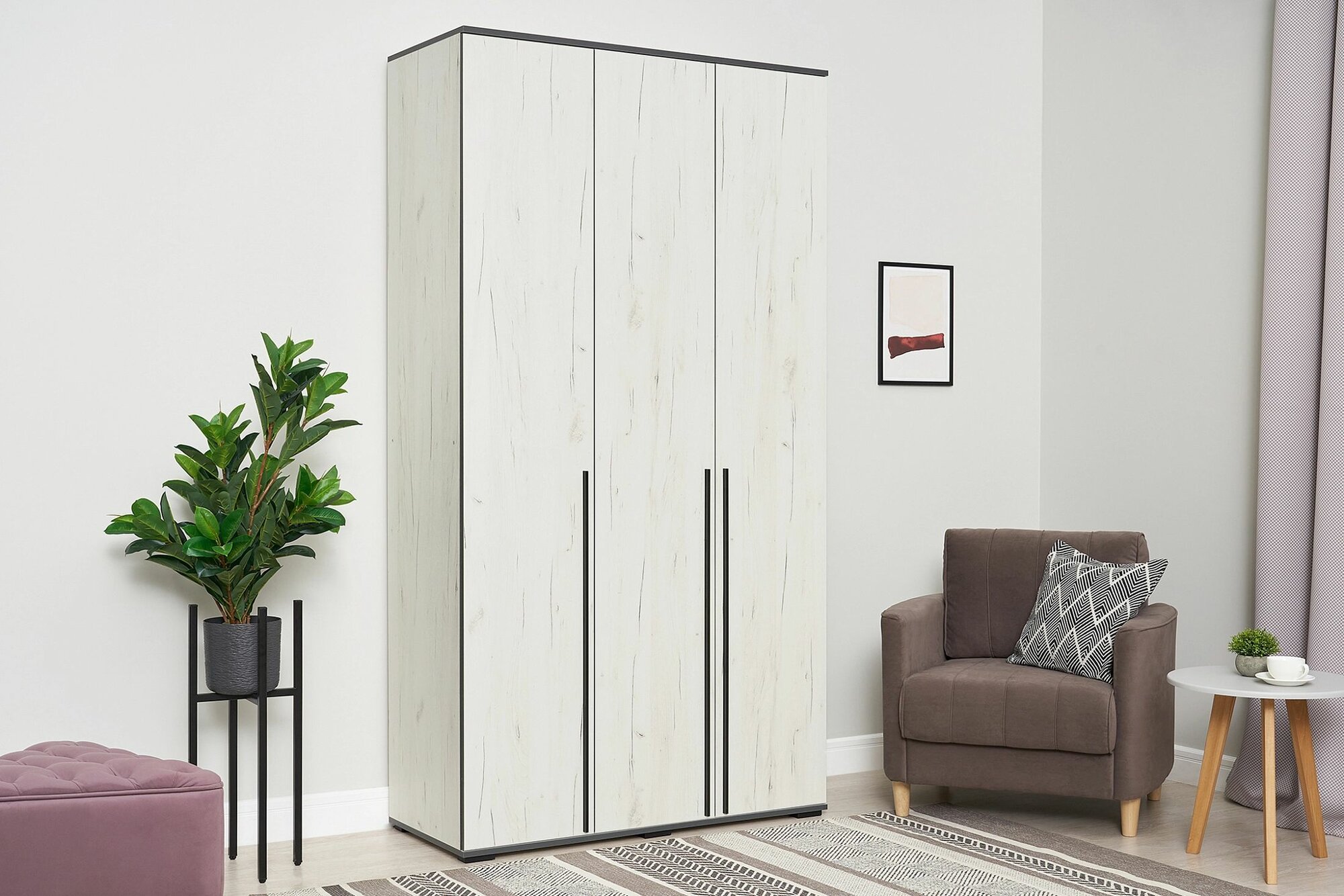 Норд Шкаф 3-х ств.(1200) (Дуб Крафт Белый)