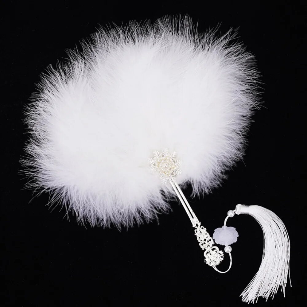 Танцевальный ручной веер Белый, style 2-White