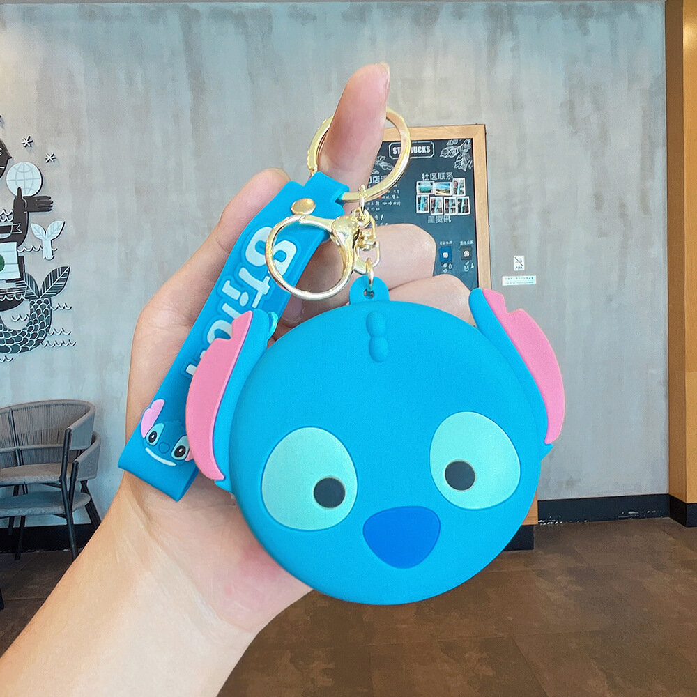 Брелок-кошелек Sanrio с мультяшным рисунком, мягкая резиновая подвеска, кошелек Disney, Стич.