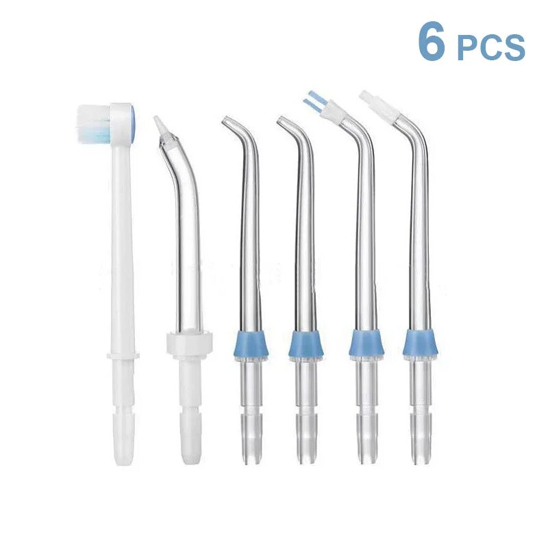 6 шт, насадки для водной нити, сменные насадки для ирригатора полости рта, ирригатор для воды, зубной ирригатор для зубов, ортодонтический очиститель языка