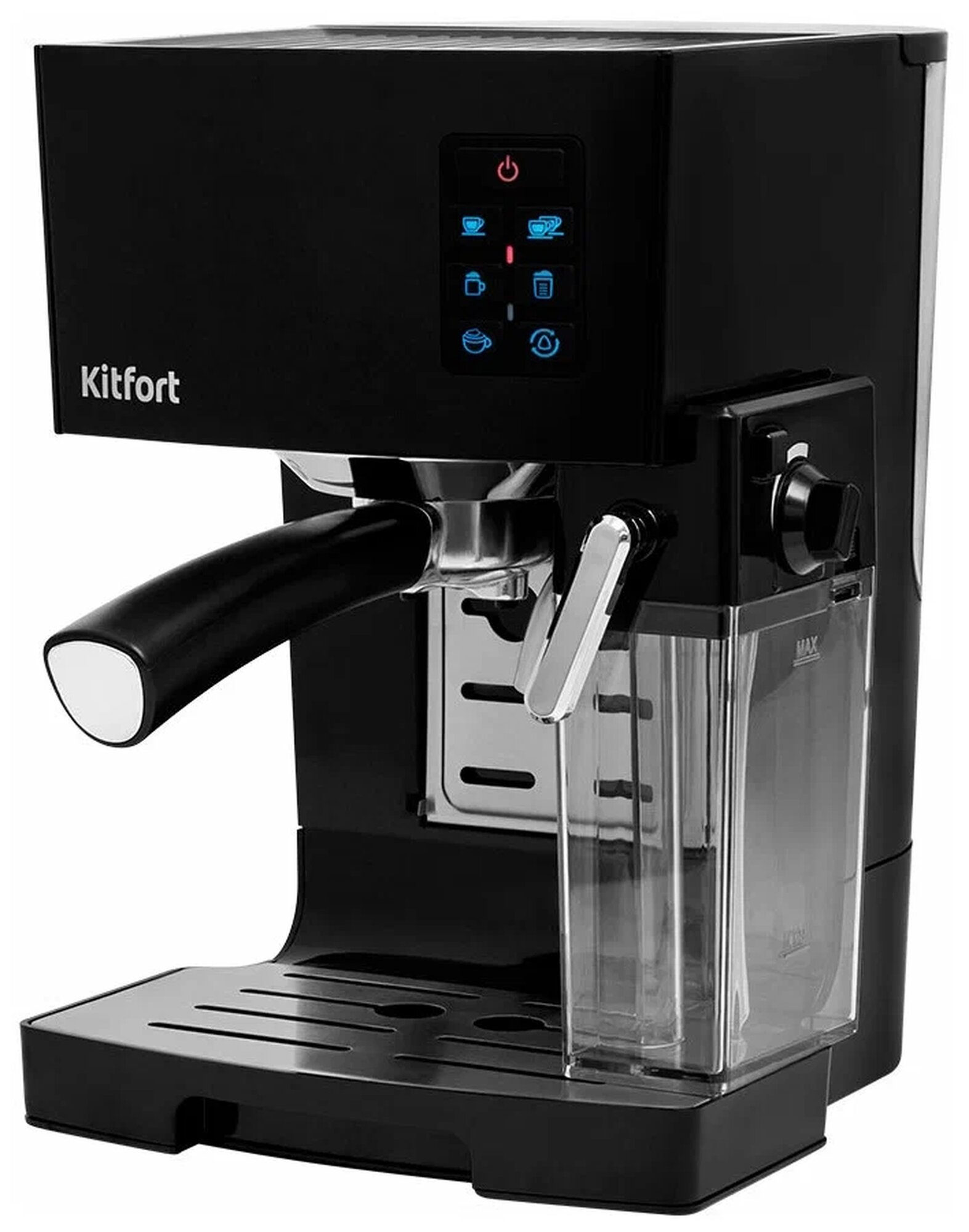 Рожковая кофеварка Kitfort КТ-743, давление 19 бар, 1,4 л, черный