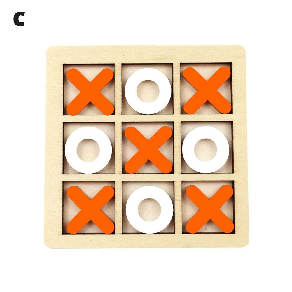 Деревянная доска Крестики-нолики XO Настольная головоломка Игрушка