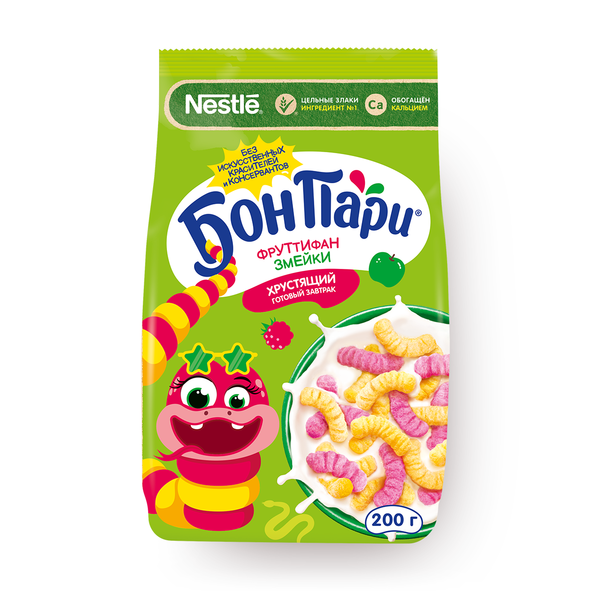 Готовый завтрак Бон Пари "Змейки", обогащенный кальцием, 200 г