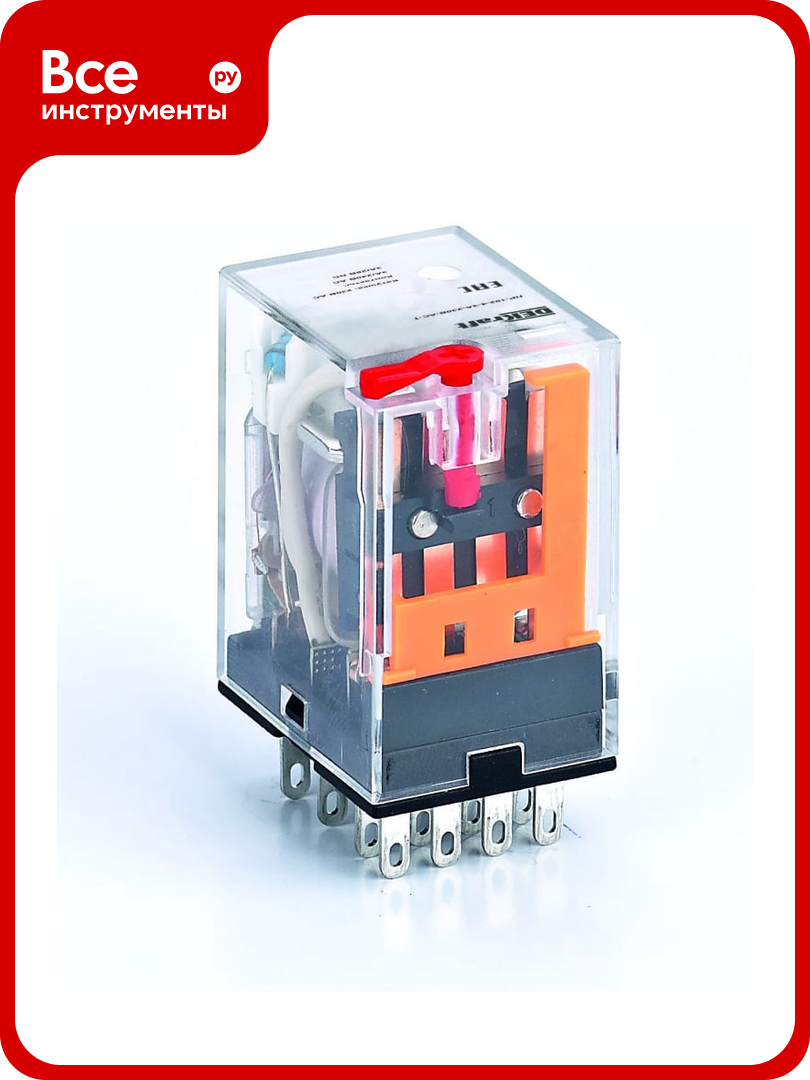 Промежуточное реле DEKraft ПР-102, 4 конт, 3 А, 230 В, тип АС 23831DEK, монтажа