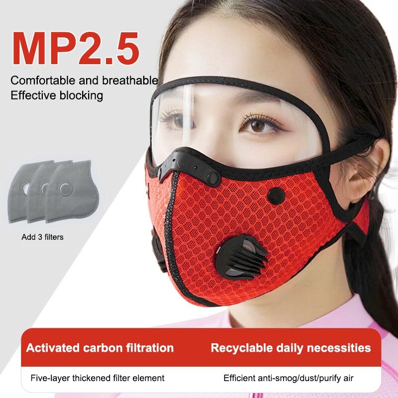 TEROKK Велосипедная маска для лица Красный, Orange