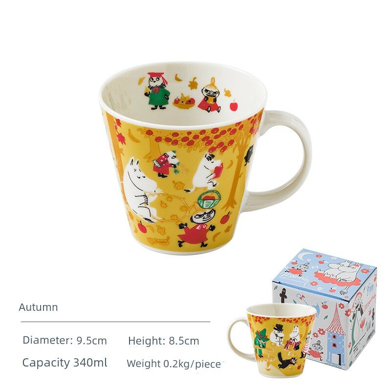 Керамическая кружка Moomin с осенним дизайном, большой объем, подарочная упаковка для повседневного использования