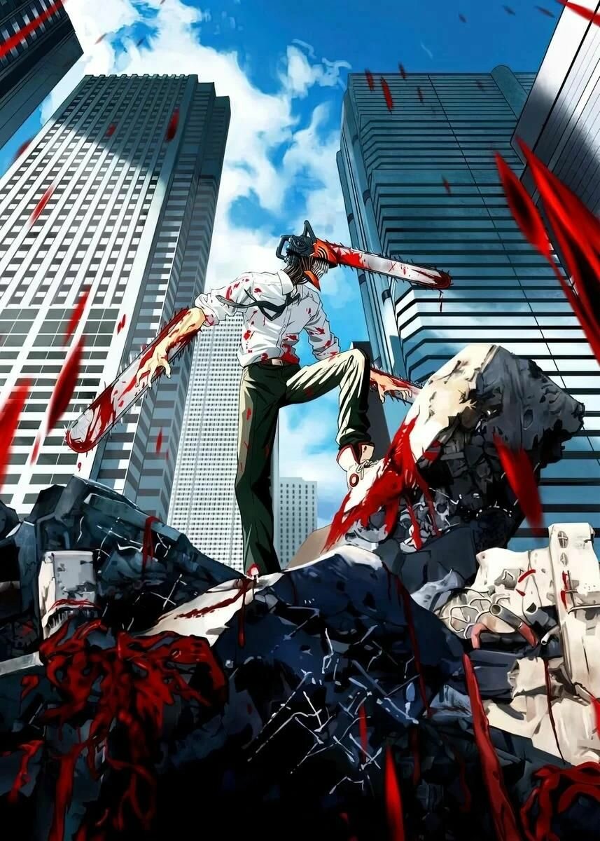 Набор для самостоятельной вышивки алмазами 5D Японское аниме Человек-бензопила - круглая алмазная мозаика размером 40x50 см для украшения стен дома,40X50CM, белый