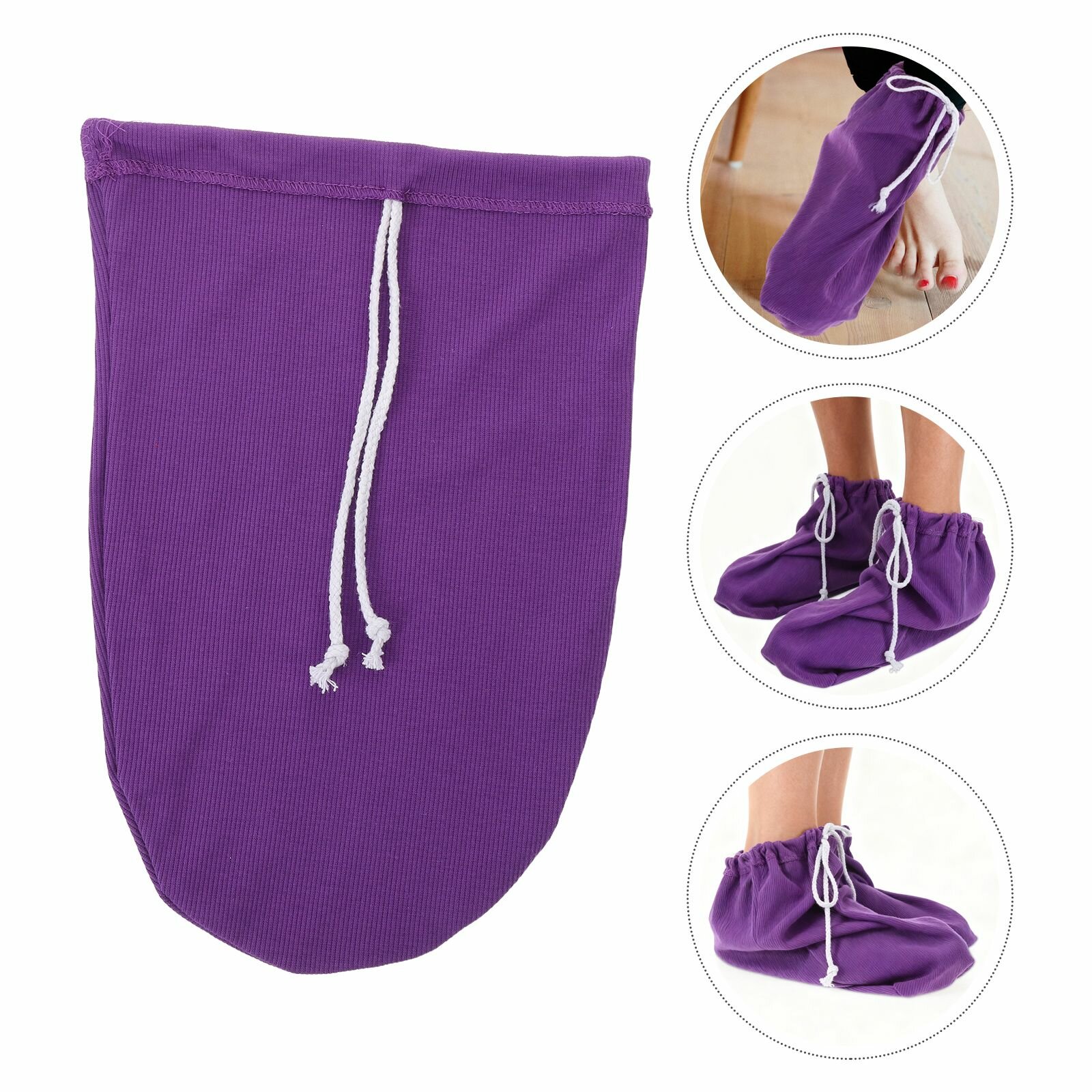 Фиолетовый хлопковый чехол для гипса на ногу с регулируемым шнурком для домашнего использования