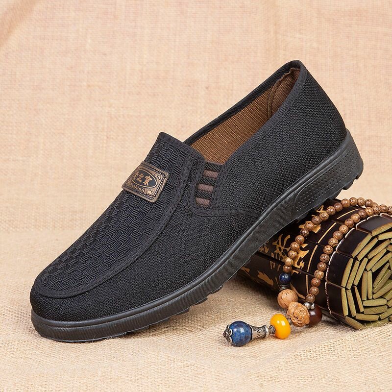 Новые старые пекинские тканевые туфли для мужчин, рабочие туфли с коровьей подошвой, холщовые туфли, дышащие, нескользящие, с мягкой подошвой, повседневные туфли для папы на все сезоны