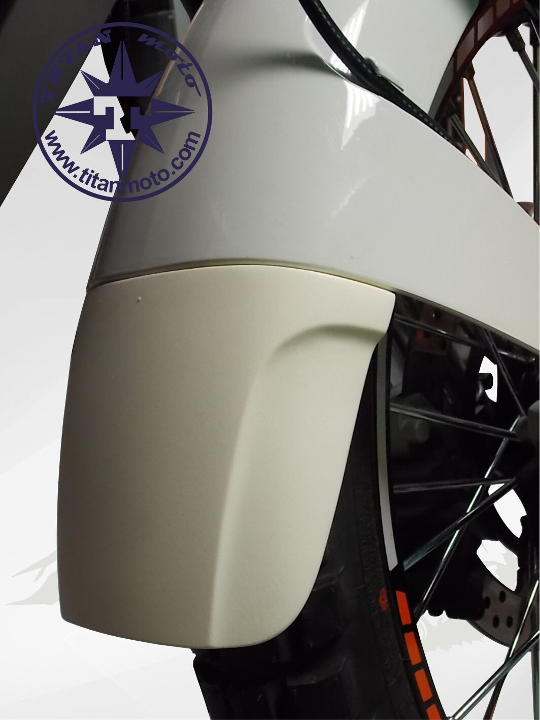 Удлинитель переднего крыла КТМ 950 Adventure. Белый. Титаn moto