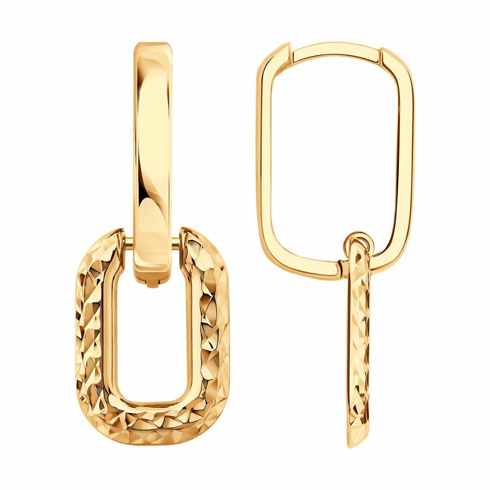 Серьги, красное золото, 585 проба