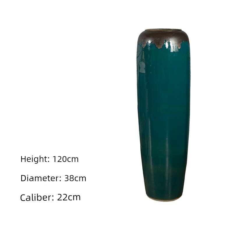 Керамическая напольная ваза из Цзиндэчжэня, винтажная композиция из сухоцветов, декоративное изделие из глины,