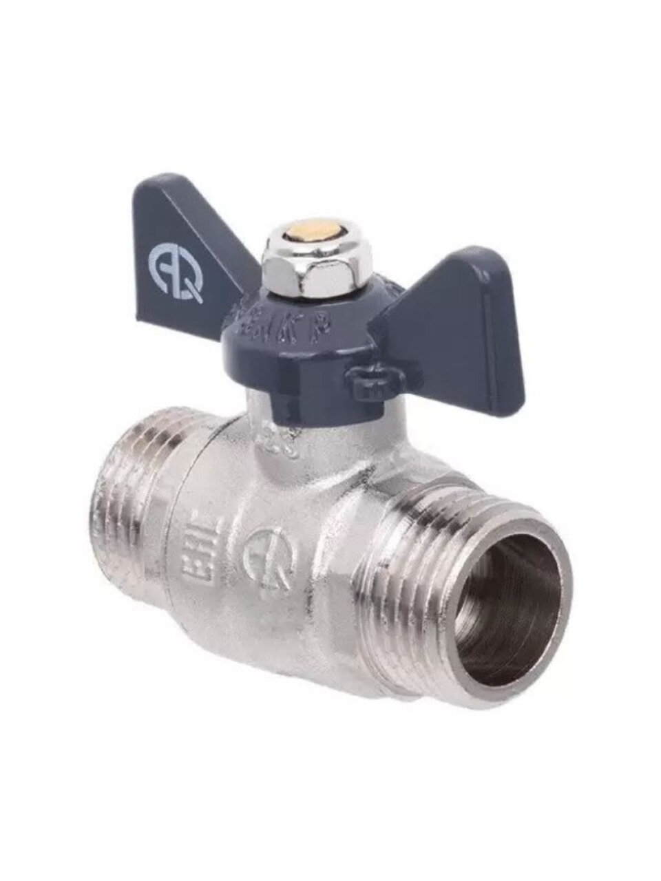 Кран для воды, 3/4", ш-ш, латунь, ручка-бабочка, AquaLink