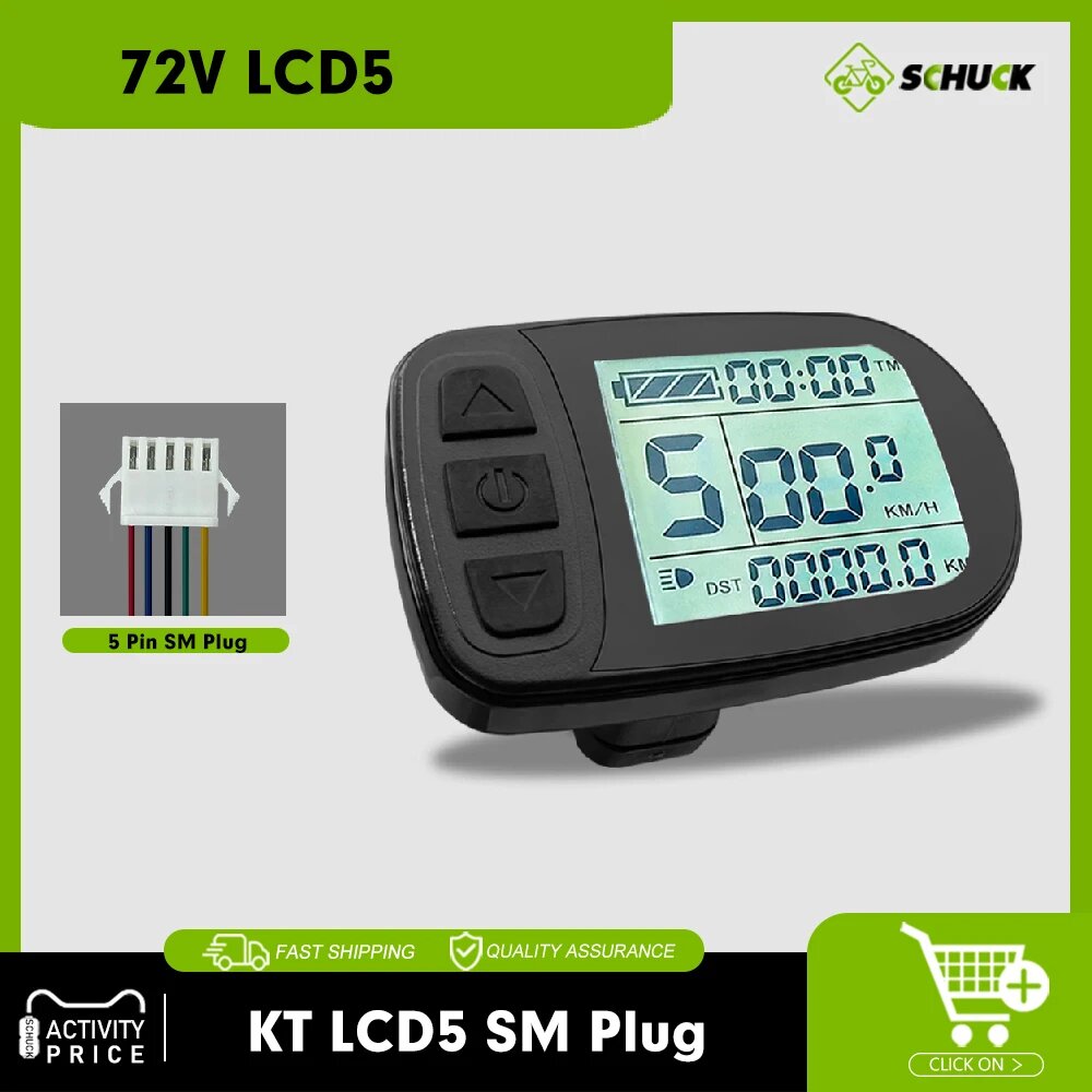 Дисплей Ebike 24 В 36 В 48 В 72 В KT Интеллектуальный ЖК-дисплей 5 Дисплей панели управления электрическим велосипедом Kunteng для комплекта электрического велосипеда