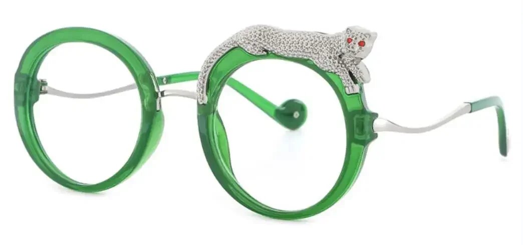 Зеленые круглые очки FELRES с защитой от синего света green clear, Зеленый, 0