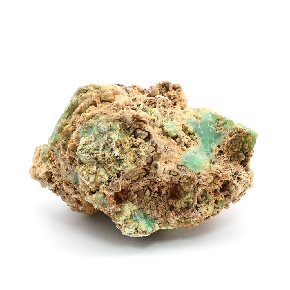 Хризопраз самородный 100*82*56мм, 395г .