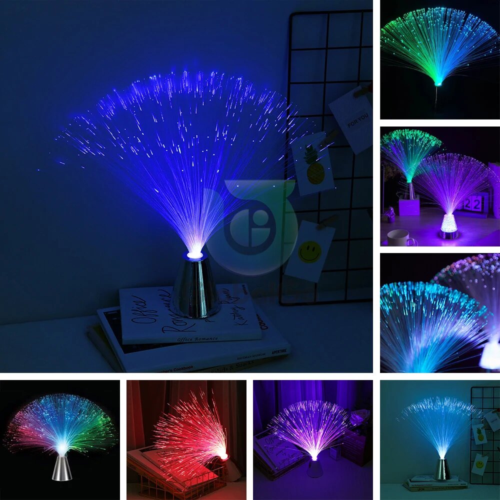 Светодиодная оптоволоконная лампа, многоцветный свет звездного неба для праздника, свадьбы, центральная часть, оптоволоконное светодиодное ночное освещение, декоративная лампа