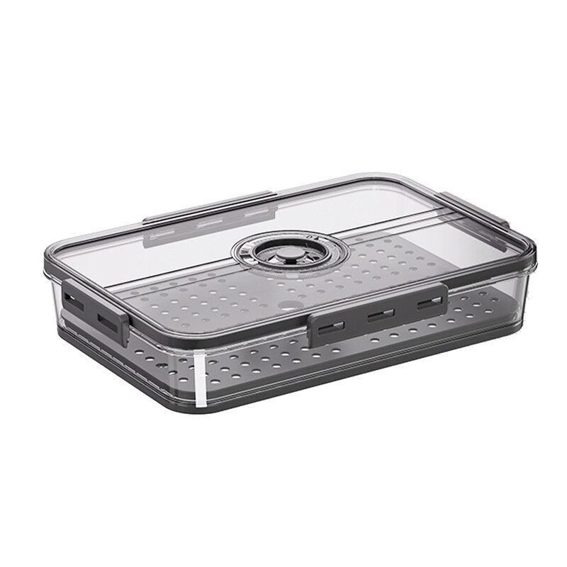 Контейнер для хранения в холодильнике, пластиковый органайзер для кухни, таймер, замораживание, герметичный, белый, прозрачный, для овощей и фруктов, контейнер для сохранения свежести