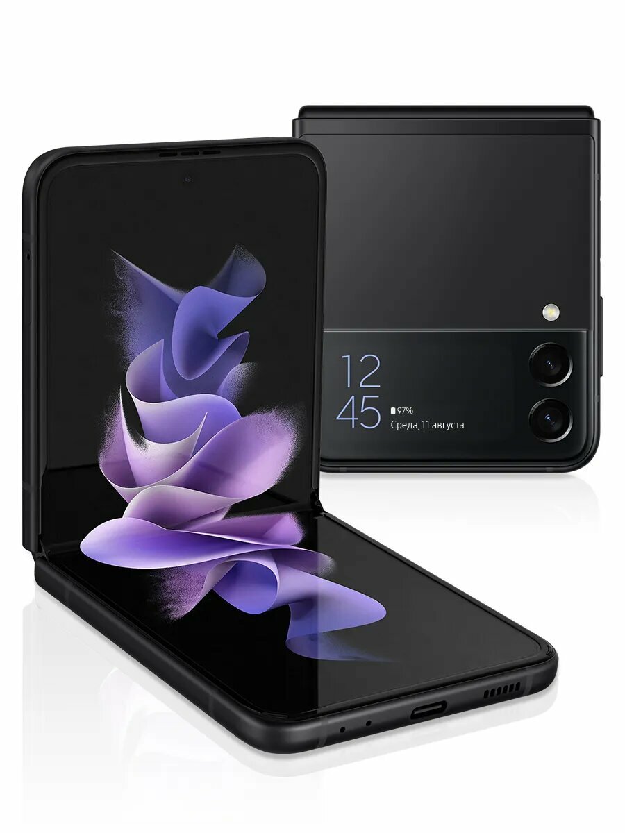 Samsung Смартфон Galaxy Z Flip3 5G Global 8/256 ГБ, 100% Поддержка русского языка, совершенно новый, черный