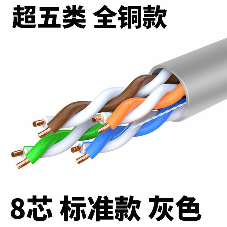 Кабель Ethernet для домашнего использования Cat5e Cat6 Гигабитный наружный высокоскоростной компьютерный широкополосный 8-жильный сетевой мониторинговый кабель с витой парой 10m