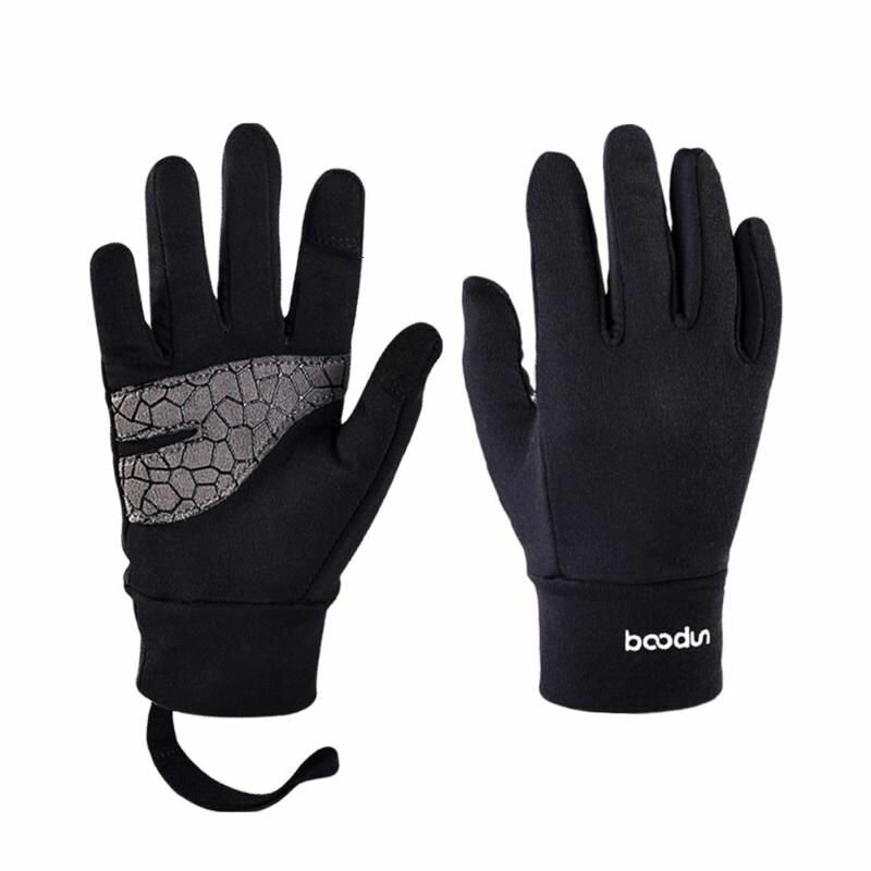 Прокатные детские велосипедные перчатки сенсорные экраны для футбольных лыж, Черный - L