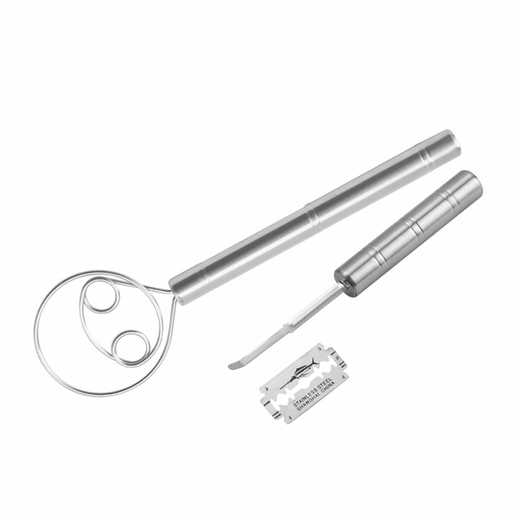 Набор инструментов для выпечки Bread Lame и Danish Dough Whisk, нож для хлеба и венчик для теста, стальной, ручной миксер для пирога, хлеба, выпечки, десерта, закваски, пиццы, серебристый цвет, материал нержавеющая сталь, размеры Bread Lame 18*1.8 см,