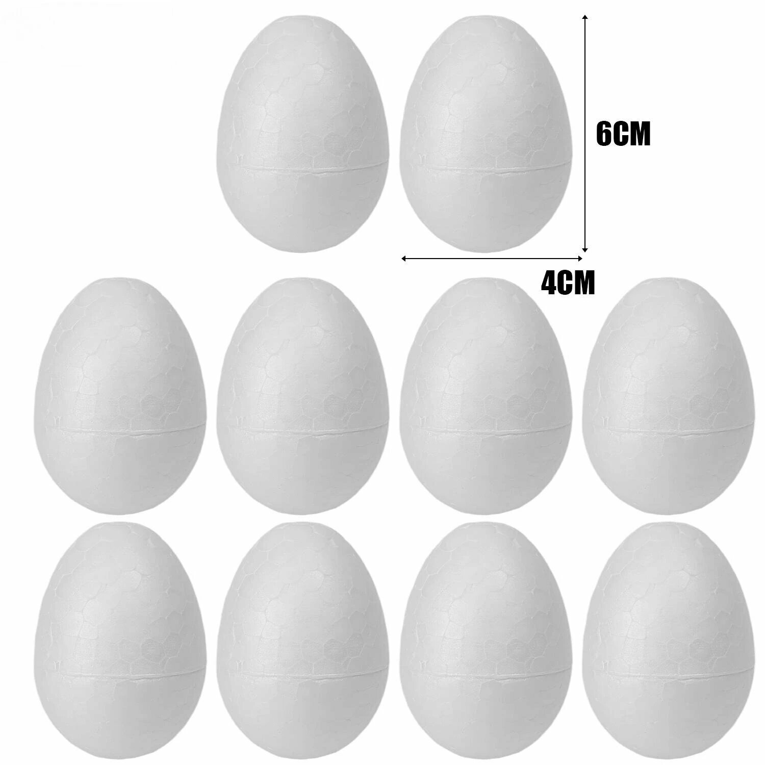 Пасхальные яйца из пенопласта, белые, 6 см