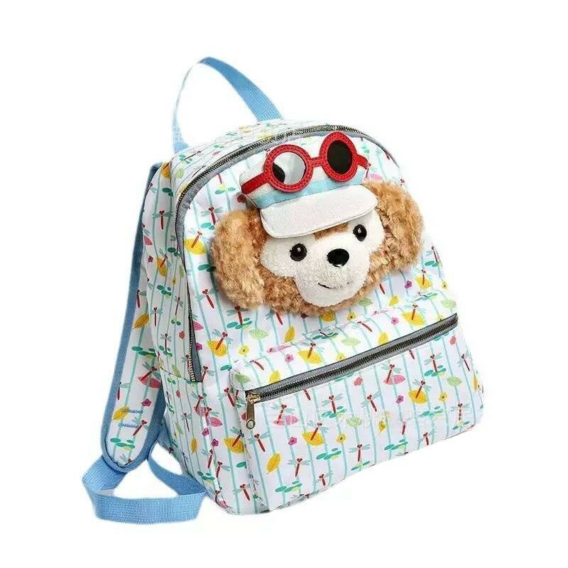 Duffy bear cartoon plush backpack for girls and boys with spacious interior and comfortable arc straps