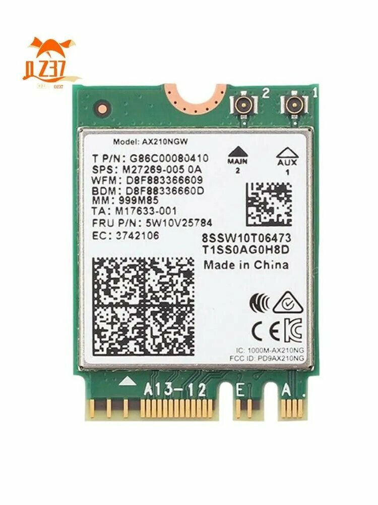 (P C G W) AX210 AX210NGW Сетевая карта M.2 NGFF 2,4 ГГц/5G WI-FI 6E 2400 Мбит/с WiFi 802.11Ax Bluetooth 5.2 адаптер