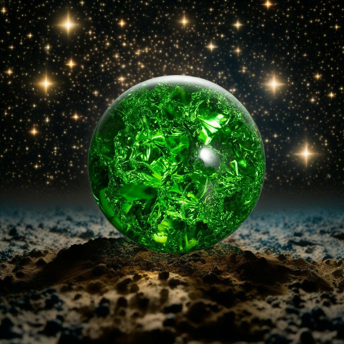 Украшение настольного фонтана с ледяной трещиной в виде хрустального шара диаметром 40 мм