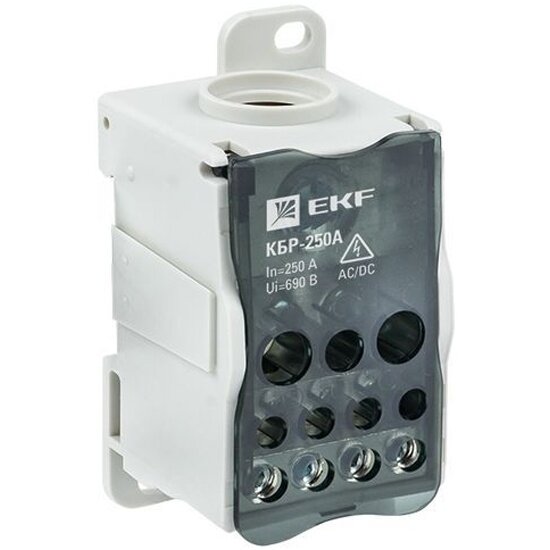 Блок распределительный Ekf кросс крепеж на панель и DIN КБР-250А, plc-kbr250