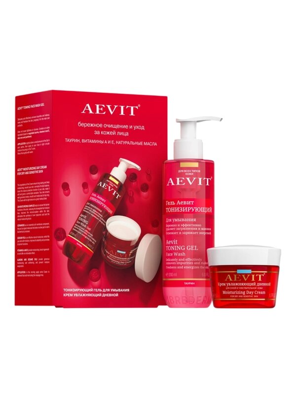 Набор Librederm AEVIT, бережное очищение и уход за кожей лица, 200 мл, 50 мл