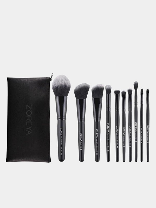 Набор профессиональных кистей для макияжа + косметичка ZOREYA