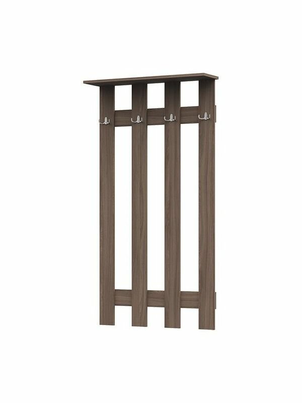 Вешалка настенная для одежды в прихожую с крючками, ЛДСП, 80х142х20 см, Машенька ВШ-201