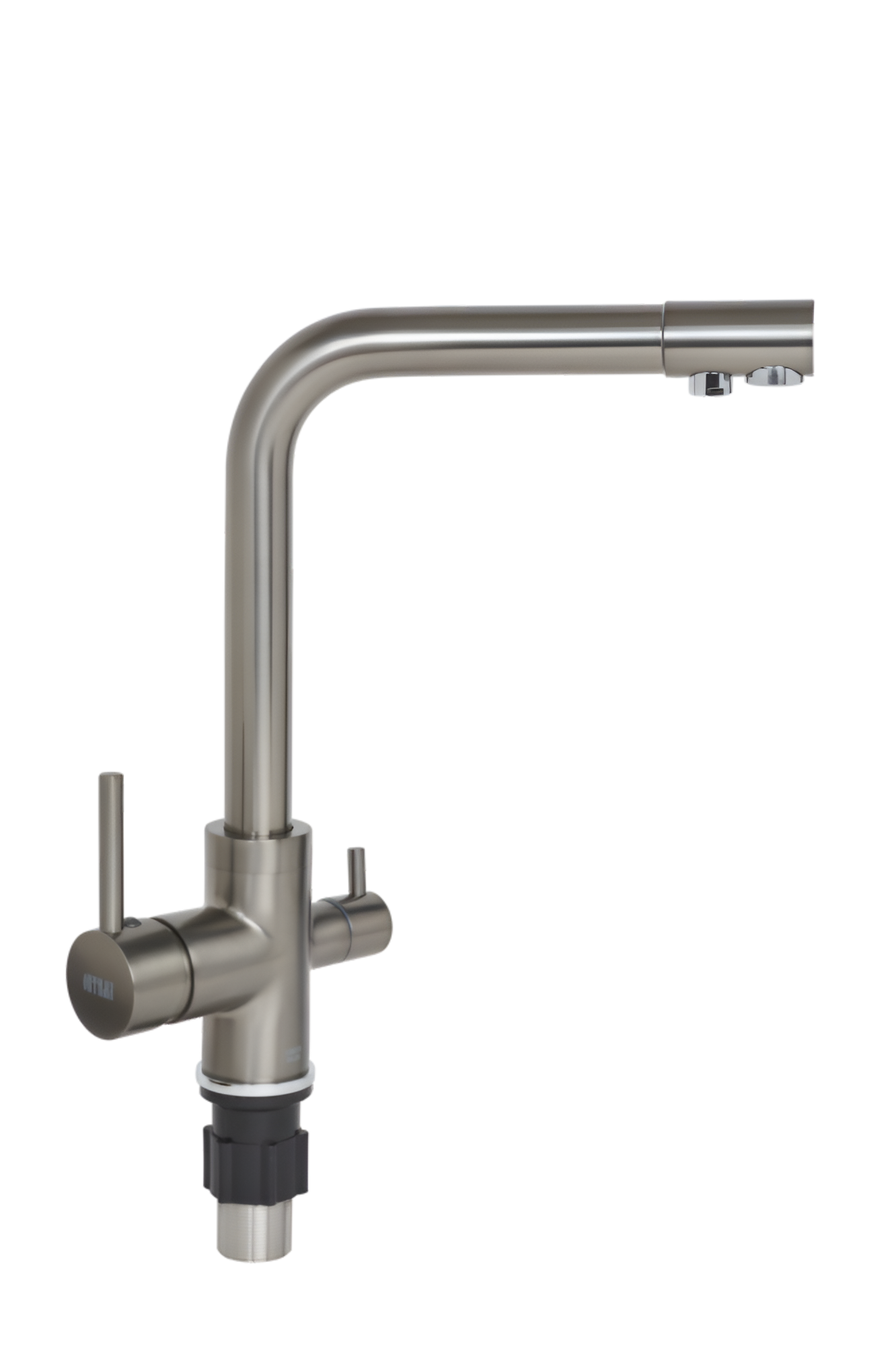 Смеситель Оптима для кухни 35 мм, с выходом под фильтр, с гайкой, серый, латунь