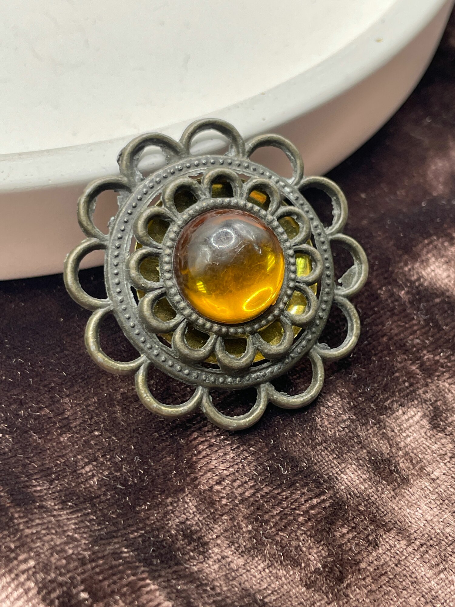 Советская винтажная брошь, цветок