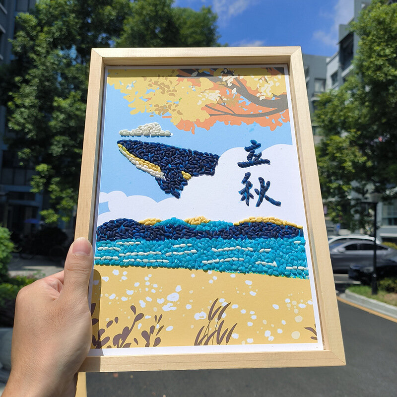 Картина из бобов по двадцати четырем солнечным термам, картина из пяти злаков и круп, 3D-картина из семян для дошкольников, набор материалов для рукоделия