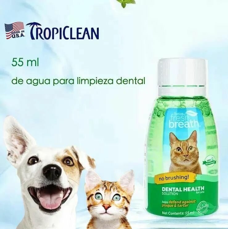 TropiClean Fresh Breath, Гель для ухода за полостью рта для кошек, 55 мл