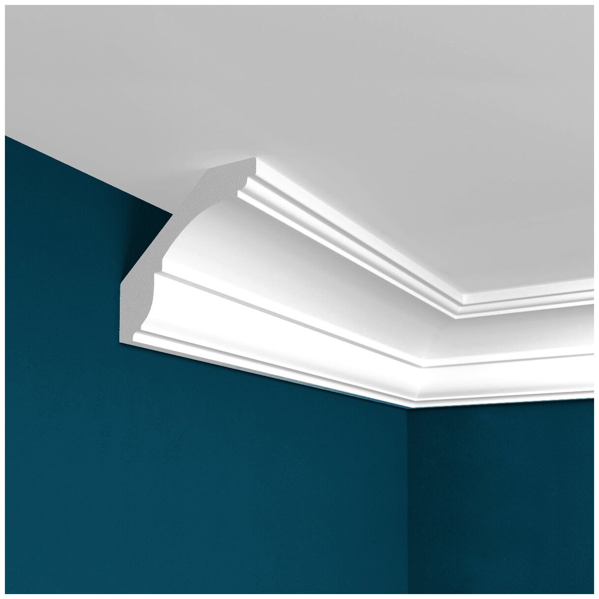 Плинтус потолочный 69х65 мм карниз полистирол пластик под покраску Perfect Plus P17-2 метра